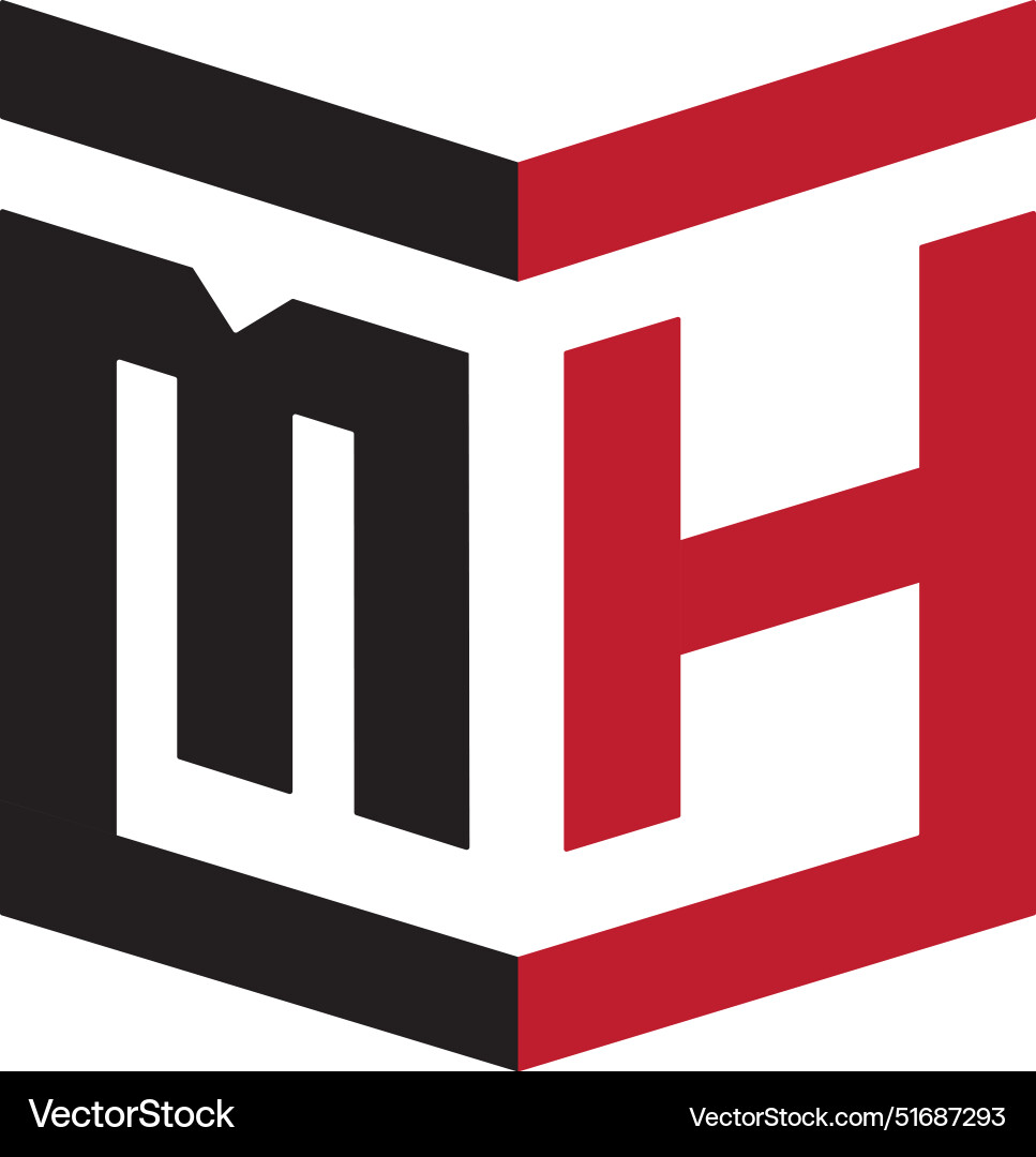 Mh logo design book hm – Royalty-Free Vector | VectorStock