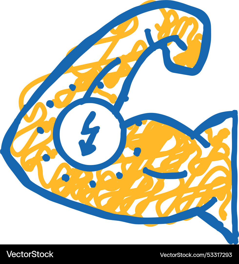 Muscle pain icon doodle Royalty Free Vector Image