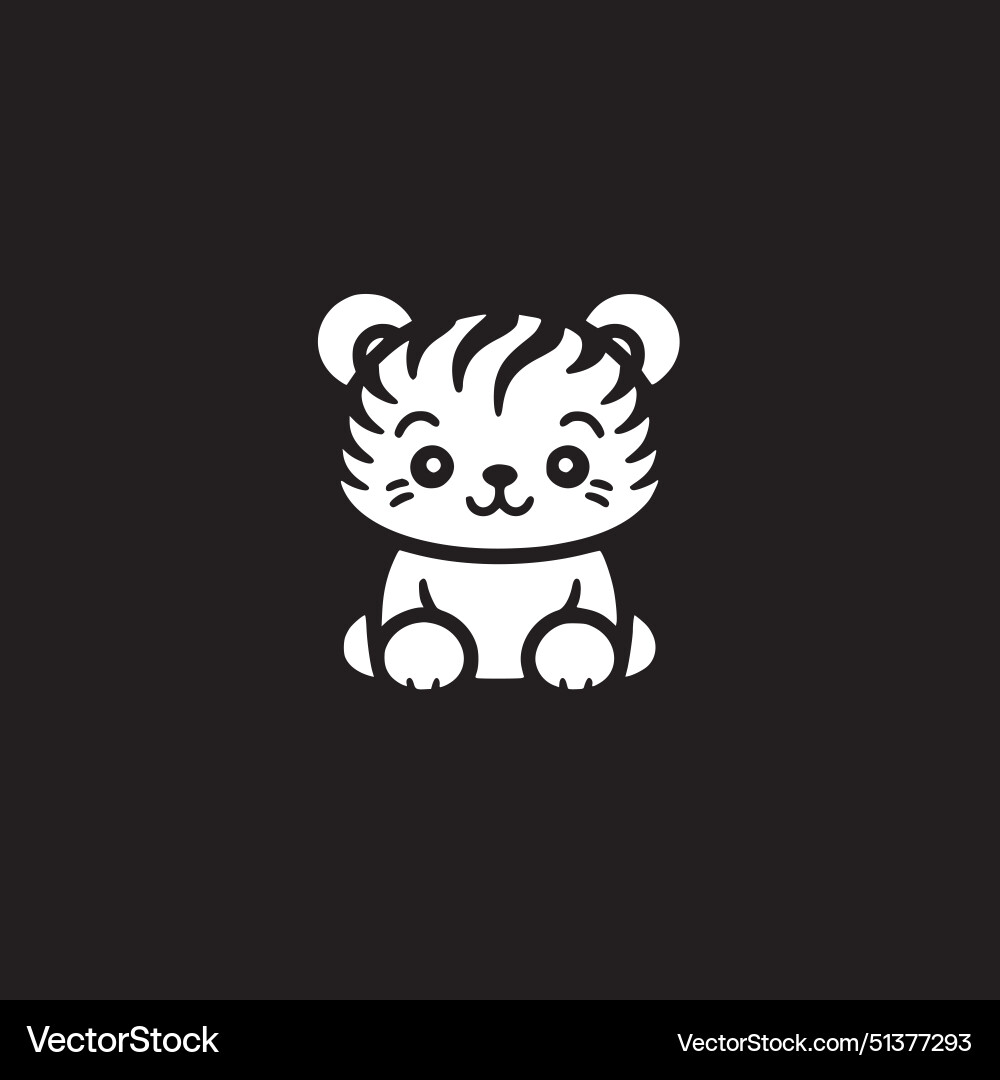 Tiger baby - minimalist and flat logo Royalty Free Vector