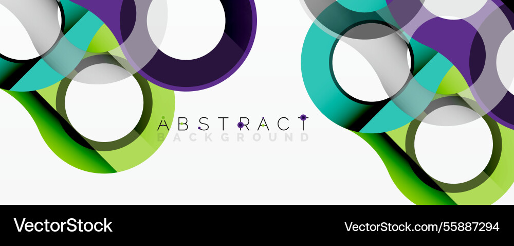 Abstract composition with intertwined circular Vector Image