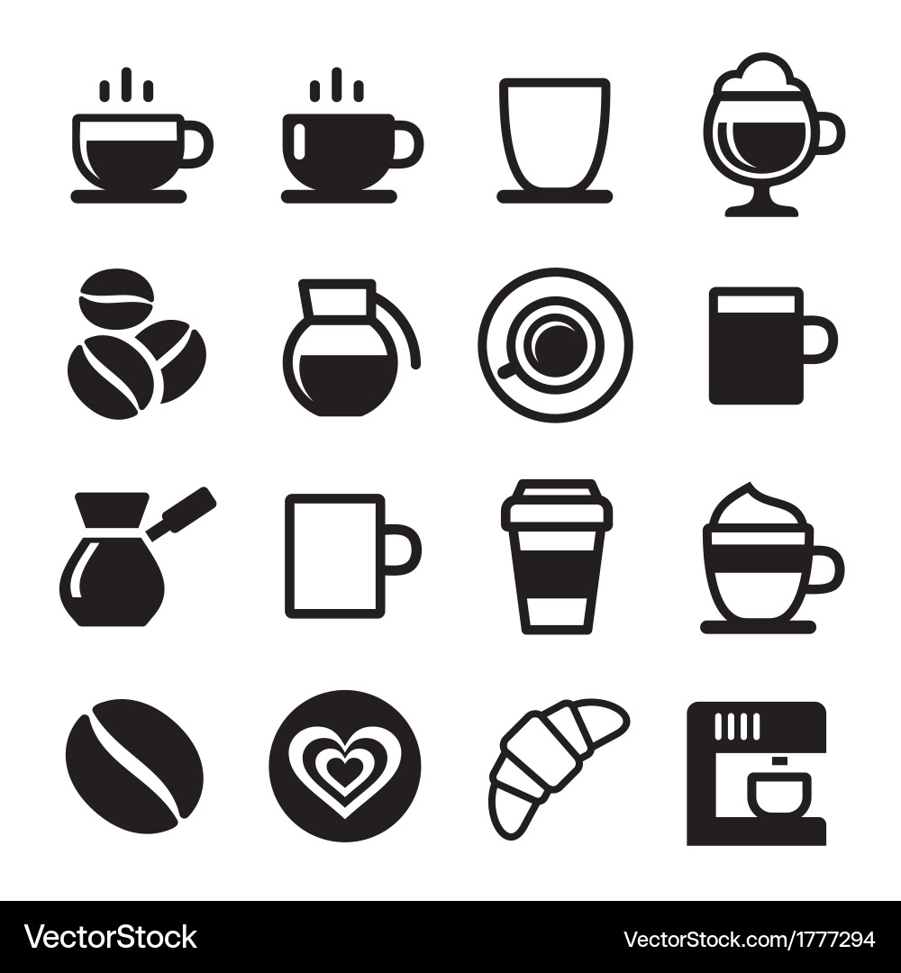 Coffee icon set Royalty Free Vector Image - VectorStock