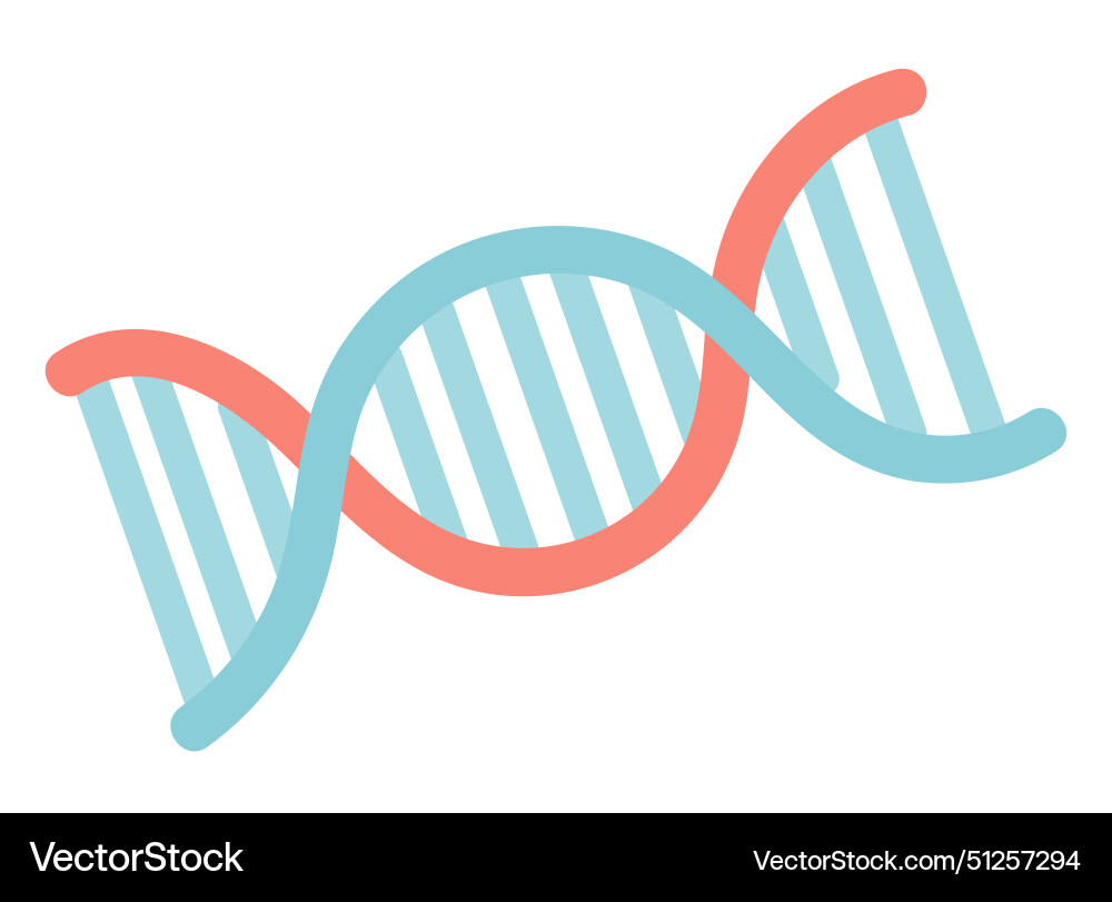 Dna molecule in flat design genetic Royalty Free Vector