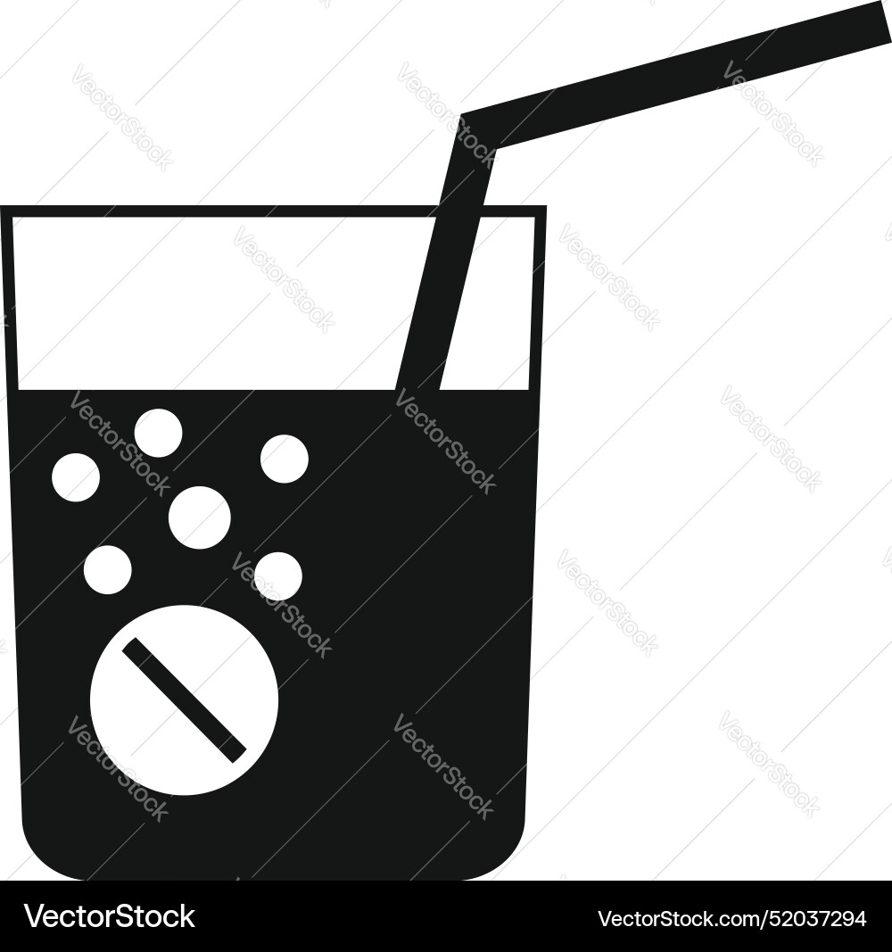 Effervescent tablet dissolving in a glass of water