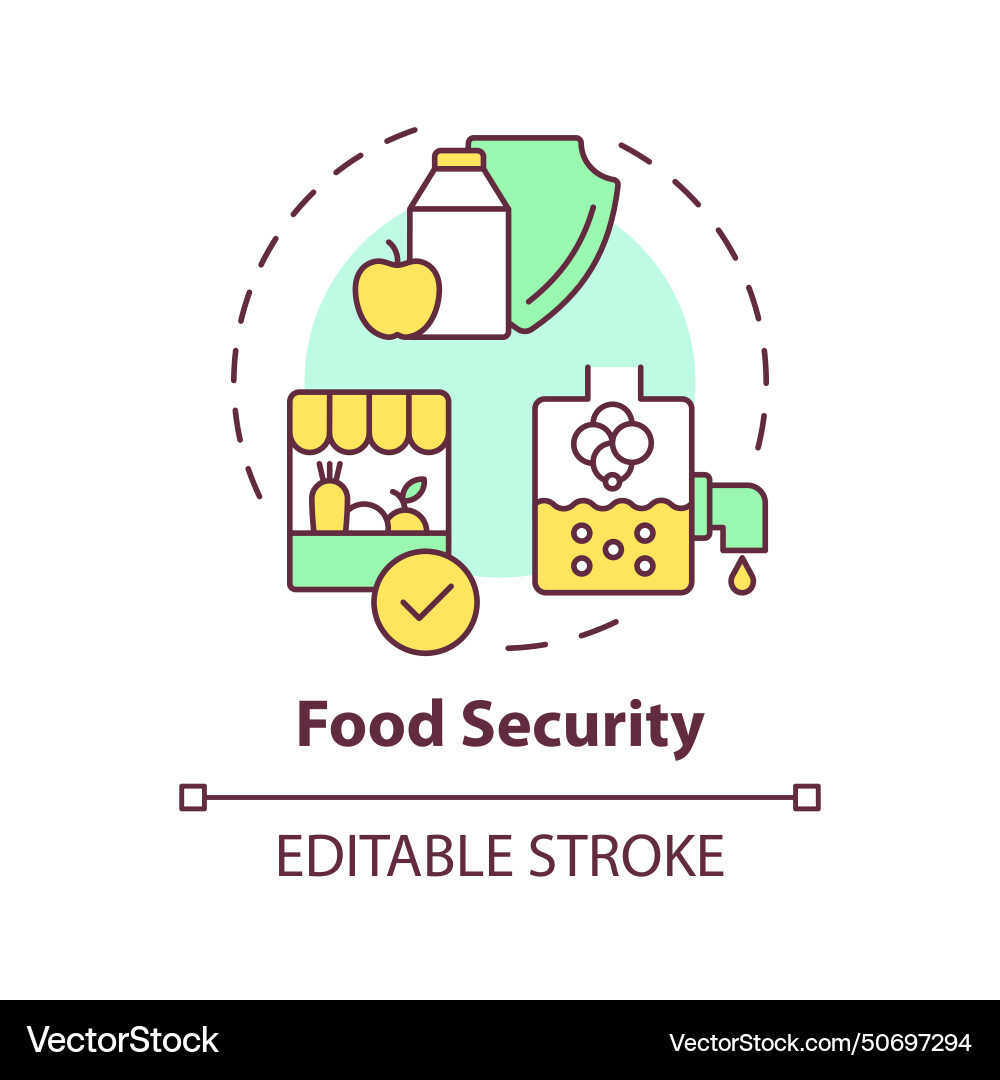 Food security multi color concept icon Royalty Free Vector
