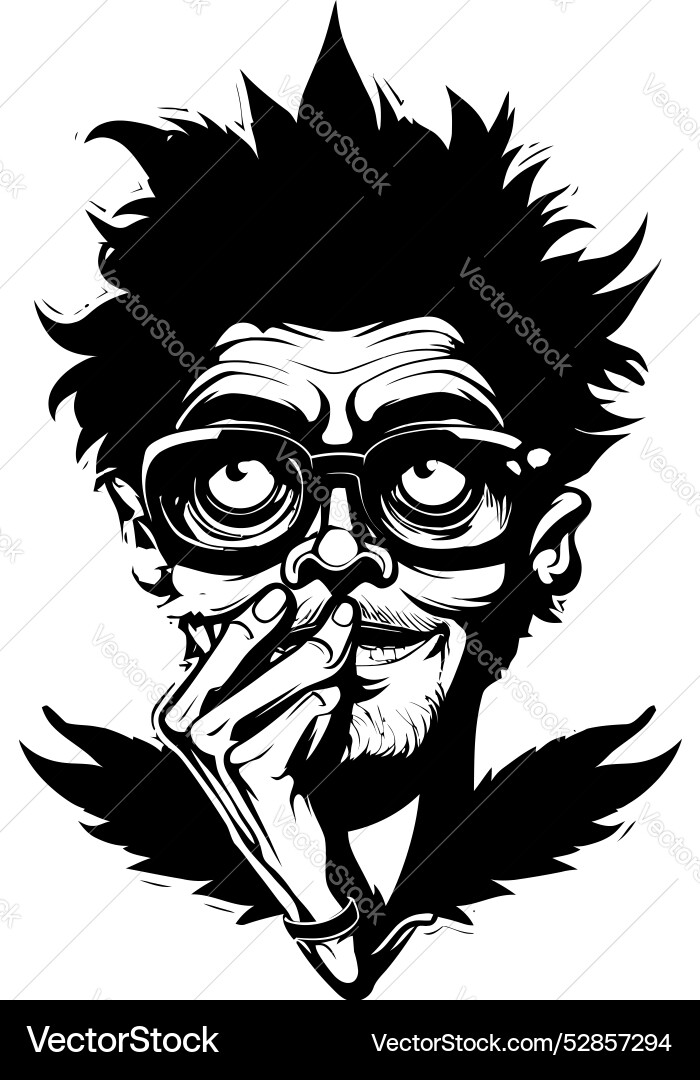 Joint jester cartoon mascot with a marijuana Vector Image