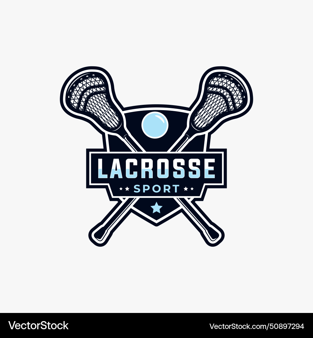 Lacrosse sport team logo template Royalty Free Vector Image