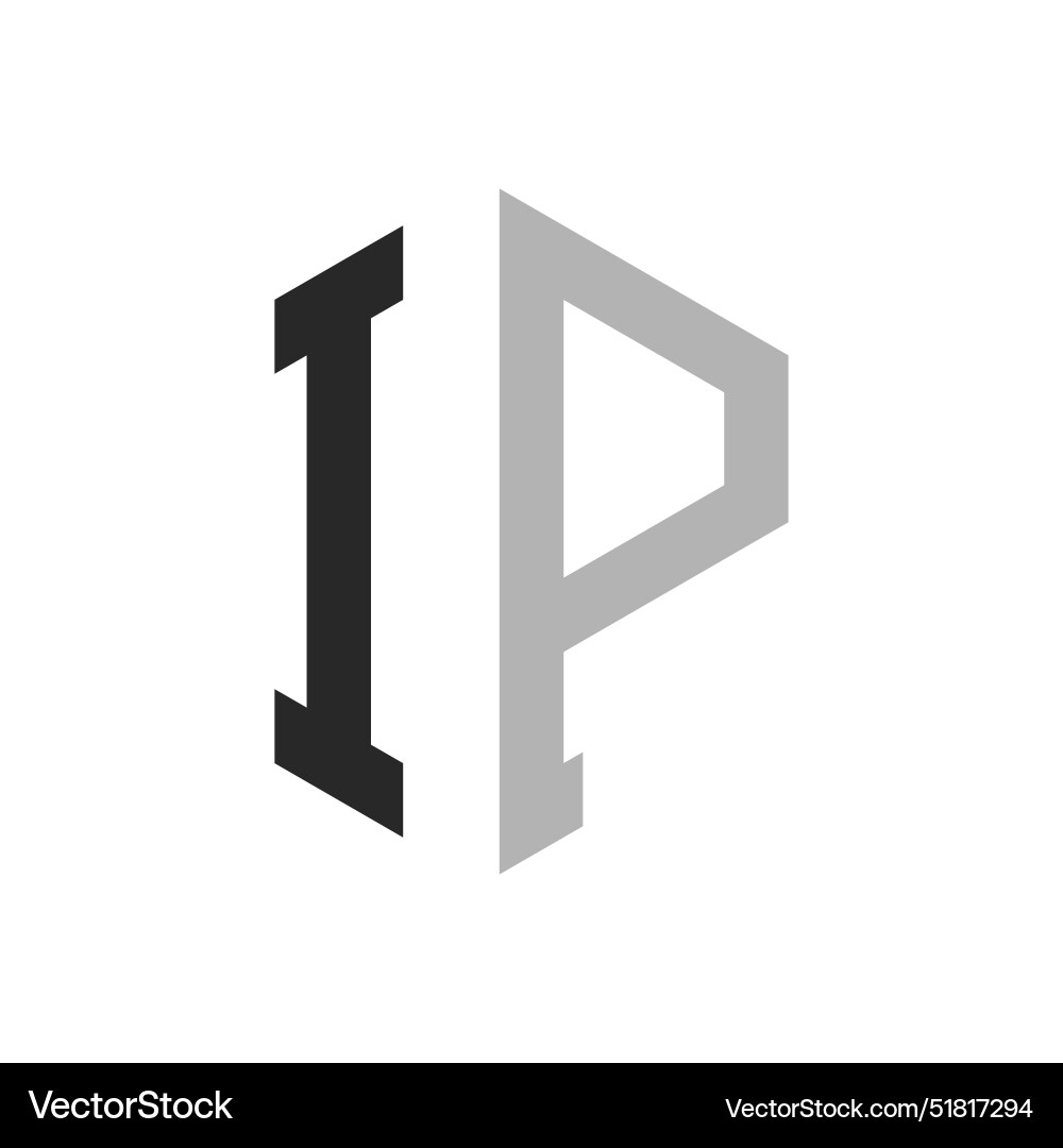 Modern unique hexagon letter ip logo design Vector Image