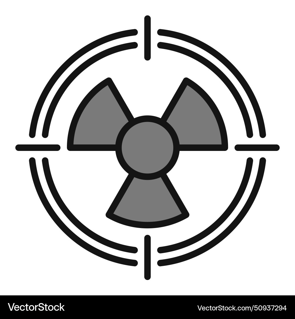 Radiation aim goal radioactive hazard colored Vector Image