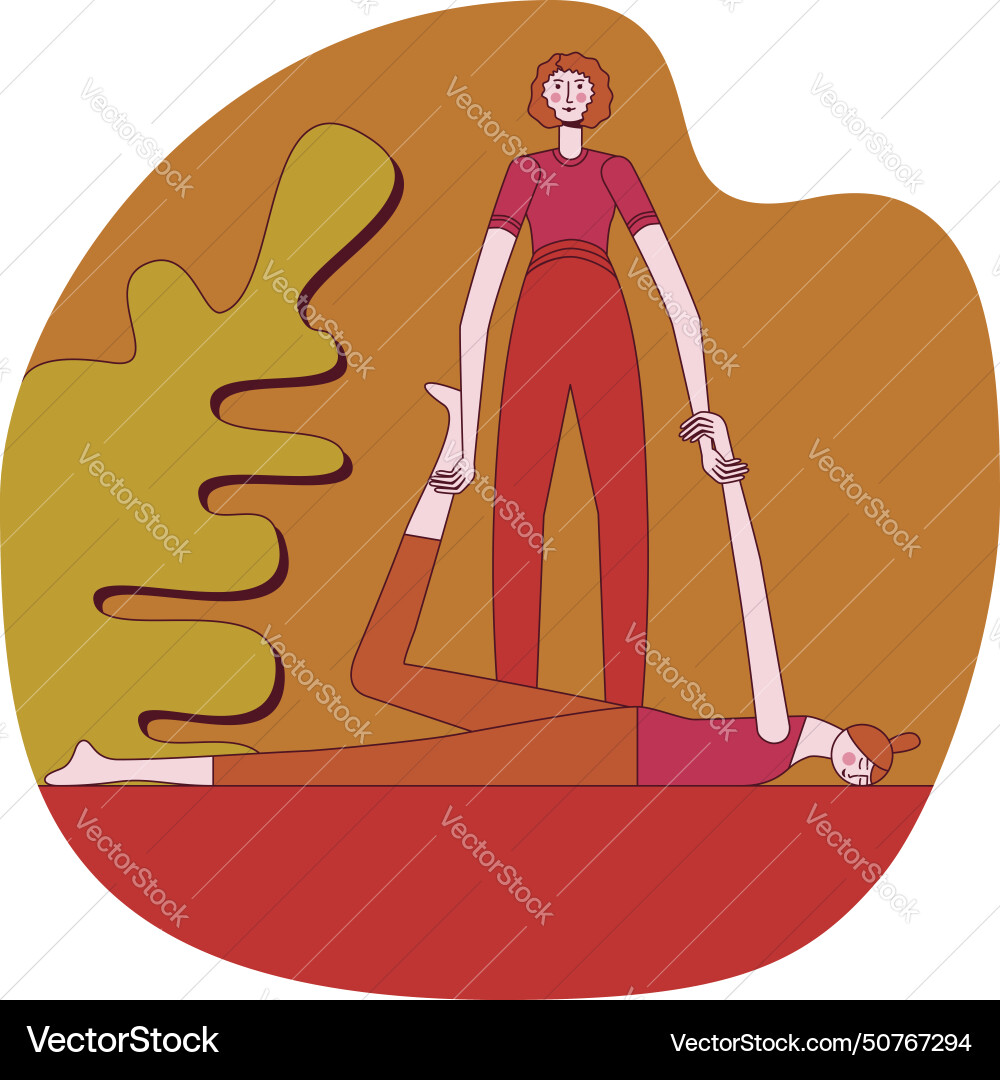Shiatsu full body massage spa design concept Vector Image