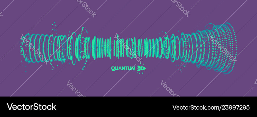 Array with dynamic particles sound wave 3d Vector Image