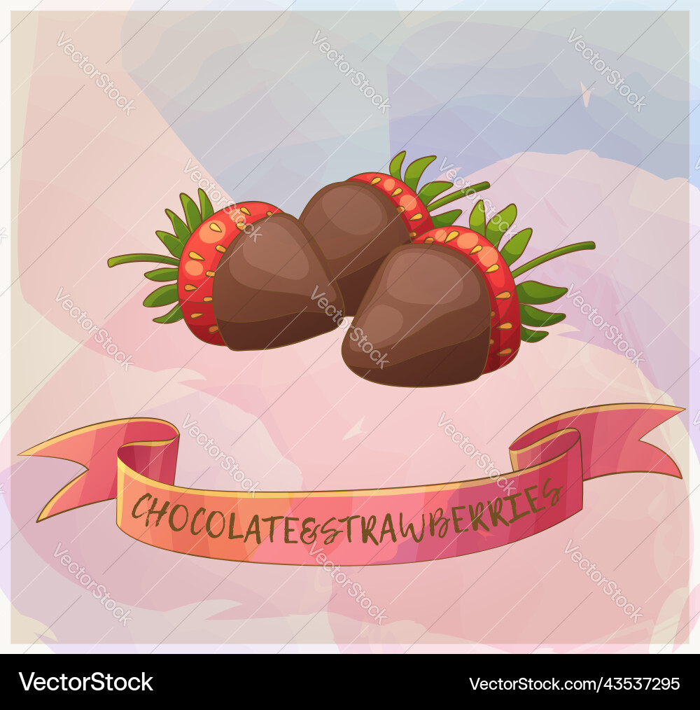 Chocolate covered strawberries icon cartoon Vector Image