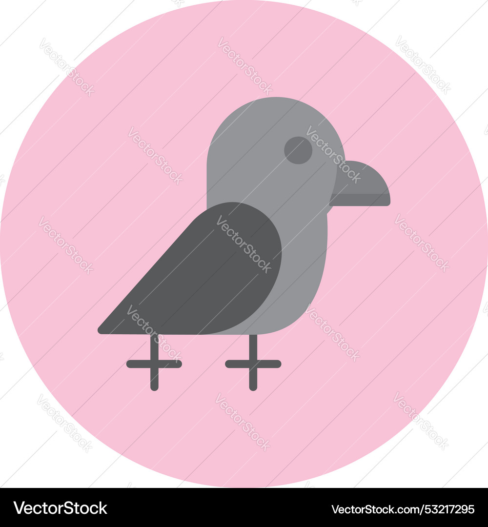Crow flat circle icon Royalty Free Vector Image