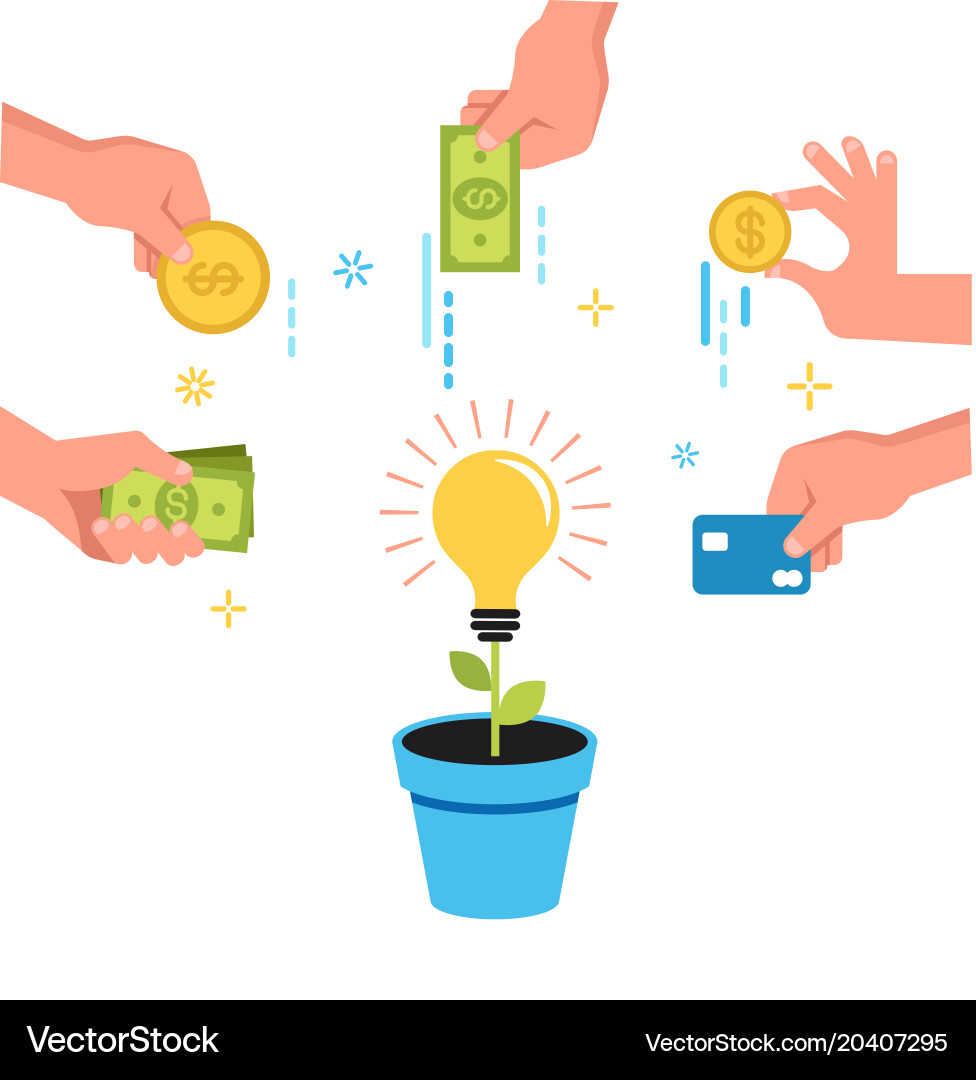 Crowdfunding money concept design Royalty Free Vector Image
