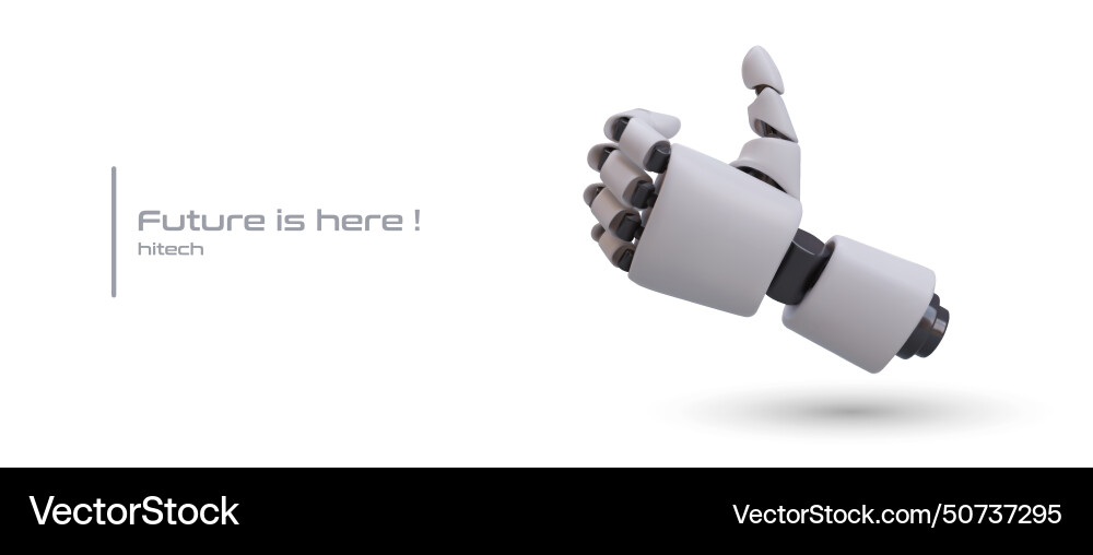 Future is already here realistic robotic hand Vector Image