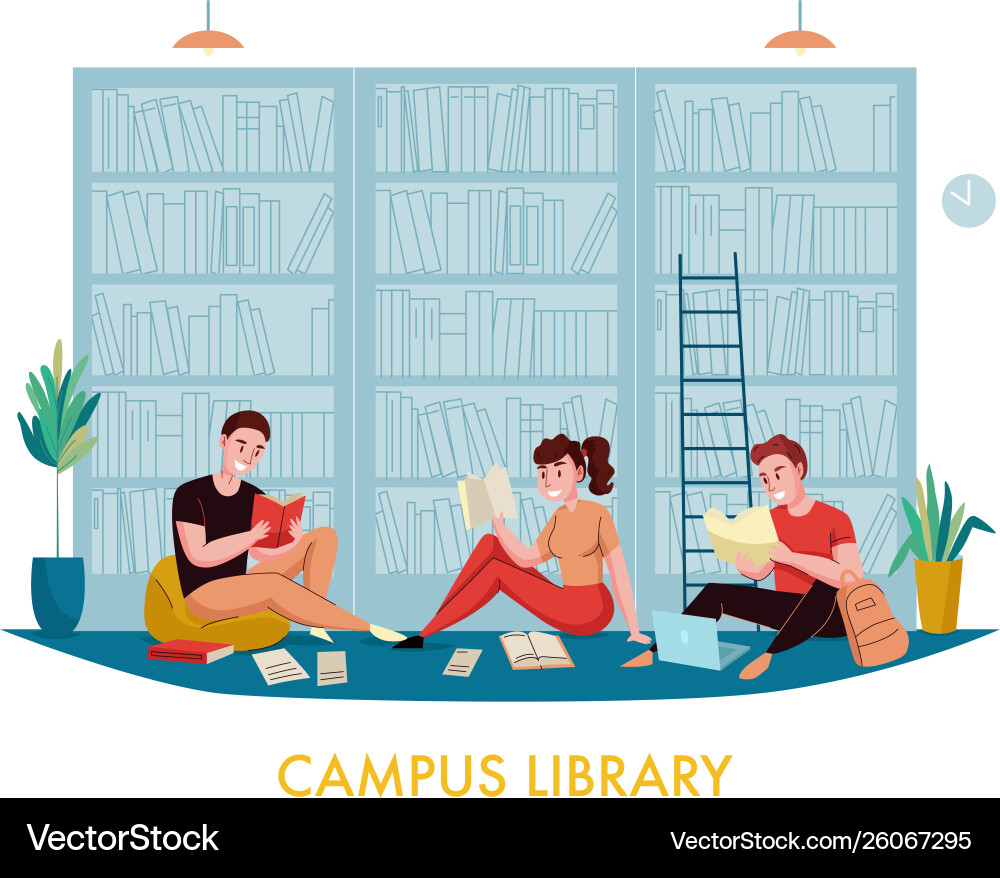 Library bookcases background Royalty Free Vector Image