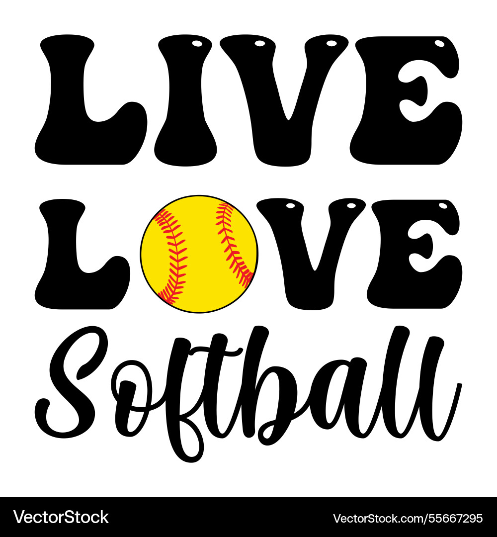 Live love softball t-shirt design Royalty Free Vector Image