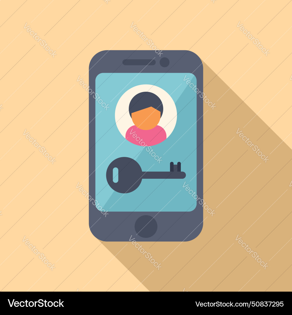 Lock phone user icon flat mobile Royalty Free Vector Image