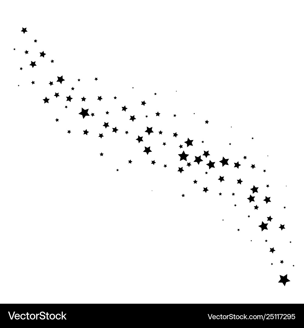Magic stardust trail falling star Royalty Free Vector Image