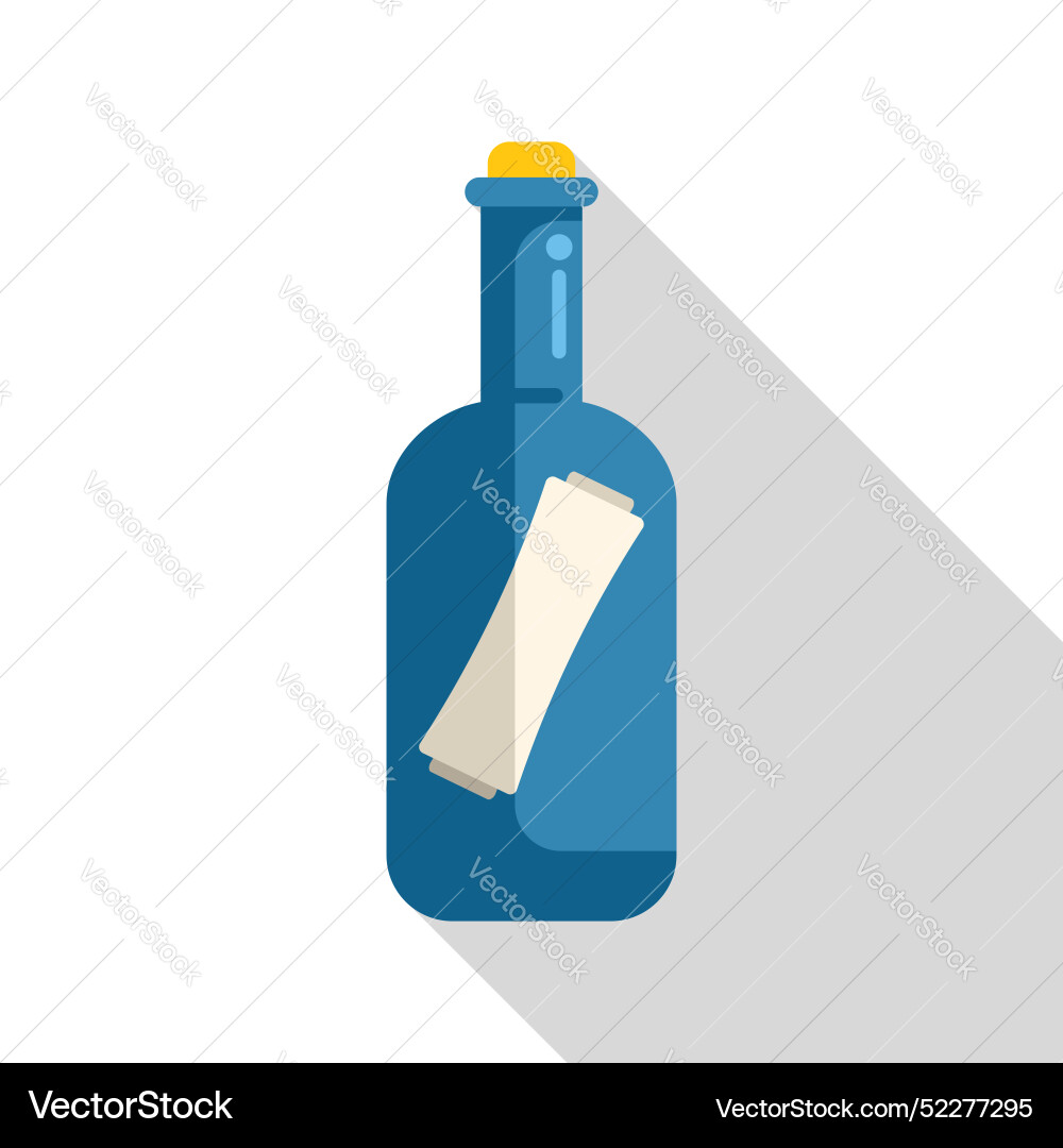 Message in a bottle floating on the ocean waves Vector Image