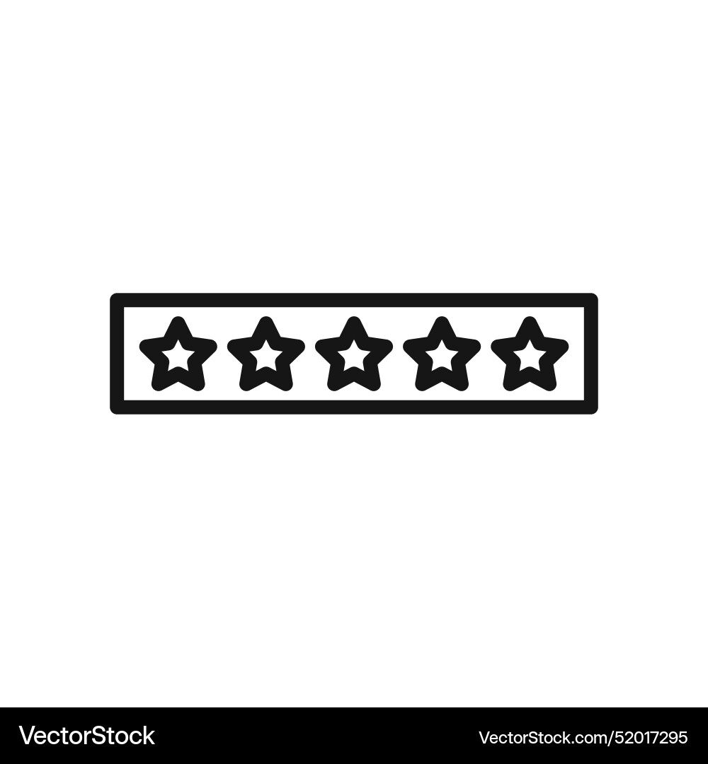Rating star icon black line art Royalty Free Vector Image