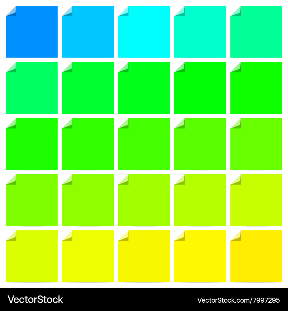 Set of colorful labels with folded corner Vector Image