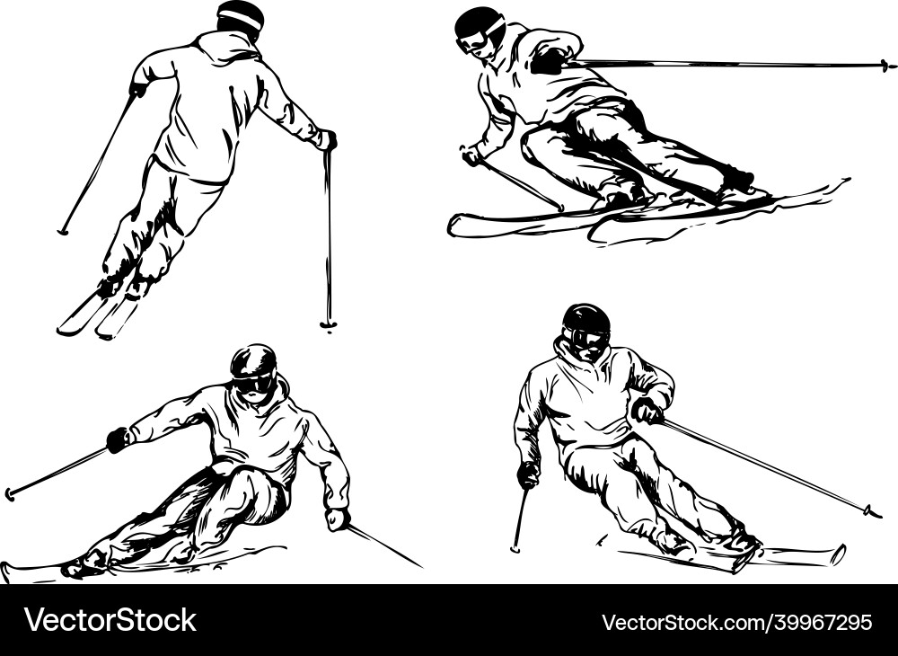 Drawing Line Skier Vector Images (over 270)