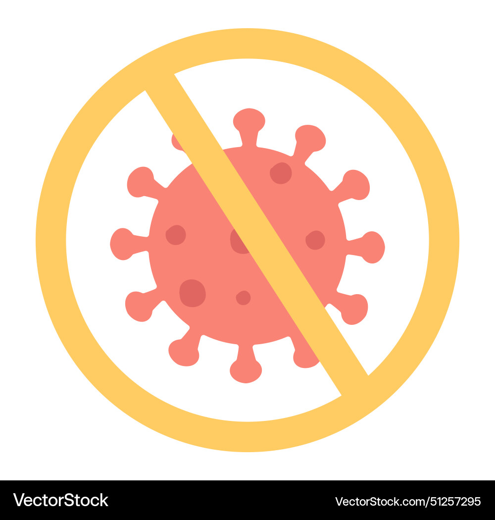 Stop virus sign in flat design disease caution Vector Image