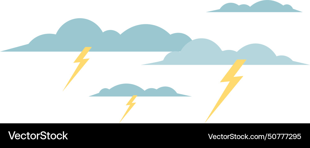 Thunderstorm sky clouds with lighting bolts bad Vector Image