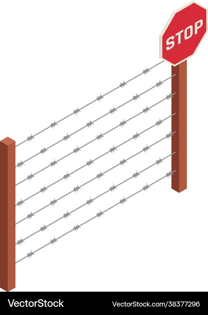 Barbed wire fence Royalty Free Vector Image - VectorStock