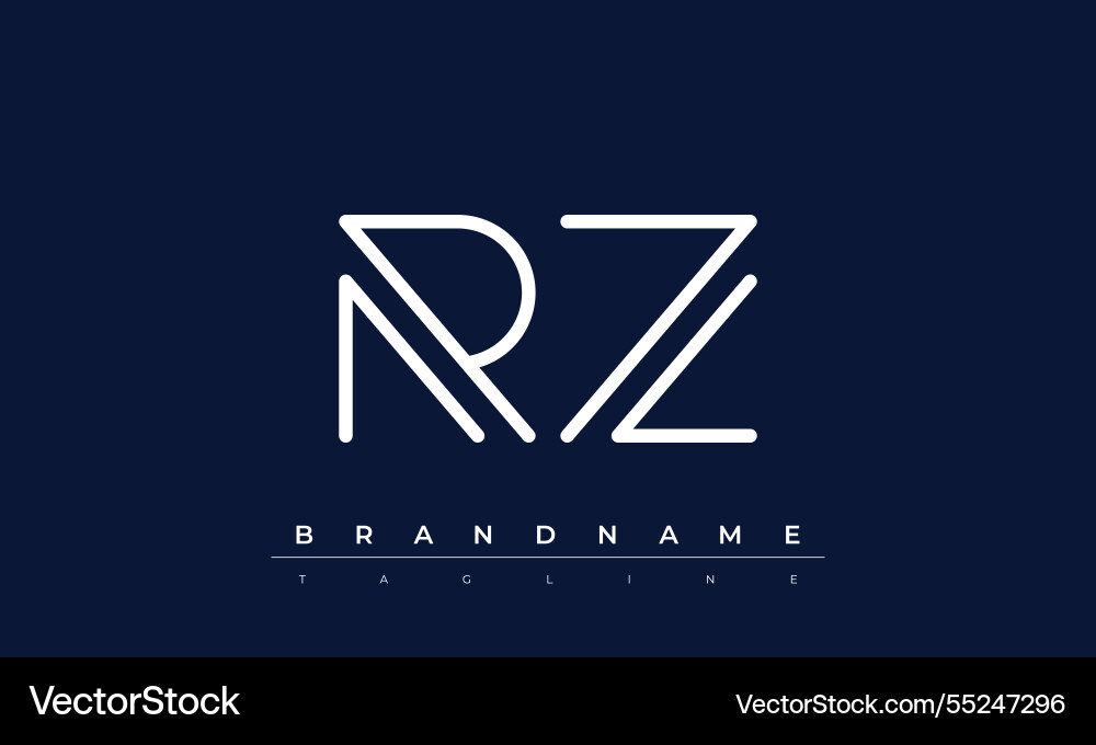 Creative rz letter initial logo image Royalty Free Vector