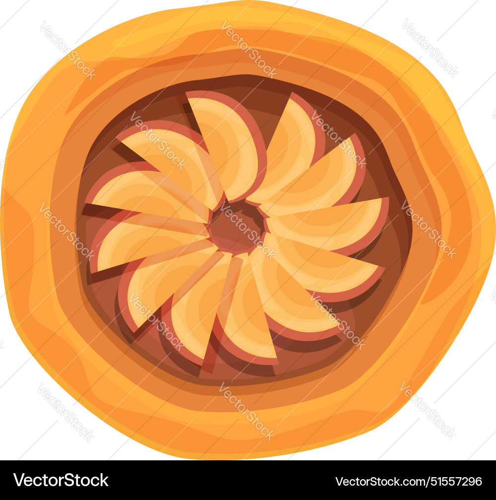 Delicious round apple pie with slices forming Vector Image