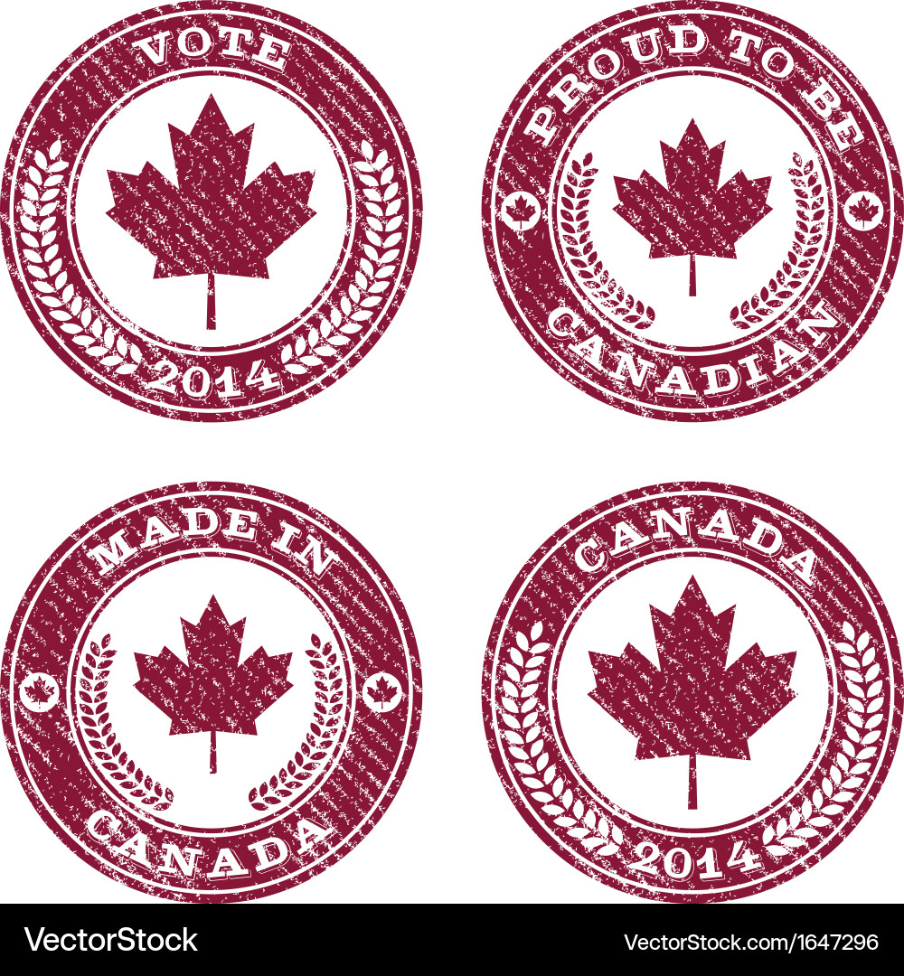 Grunge Maple Leaf Stamps Royalty Free Vector Image