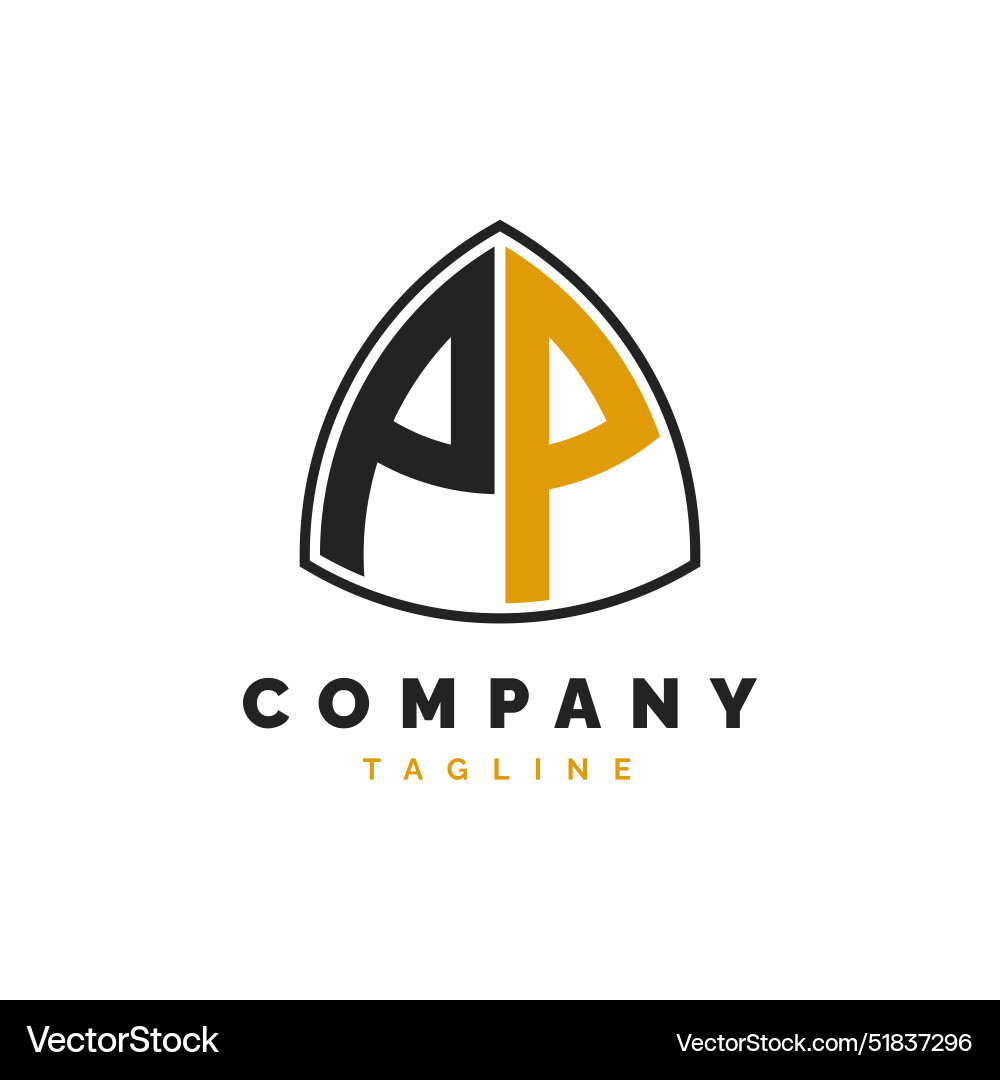 Initial letter pp logo design alphabet pp logo Vector Image