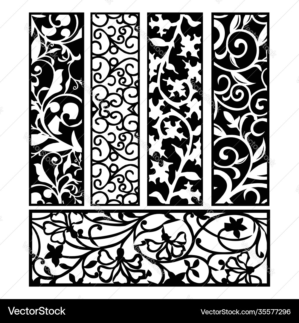 Laser cutting pattern design Royalty Free Vector Image