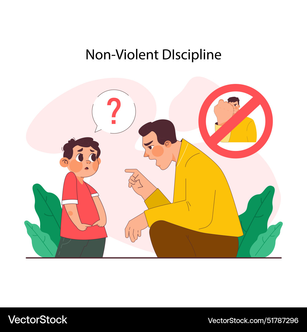 Positive parenting and non-violent discipline Vector Image