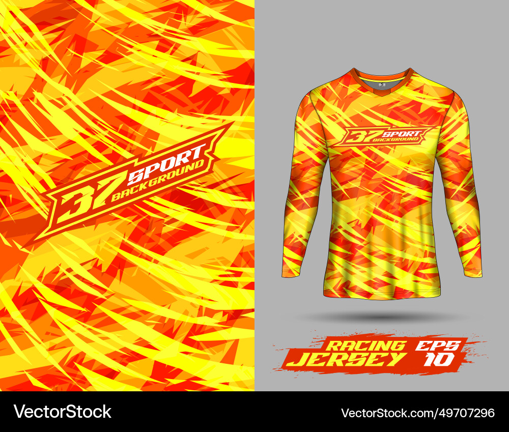 Shirt template long sleeve racing jersey design Vector Image