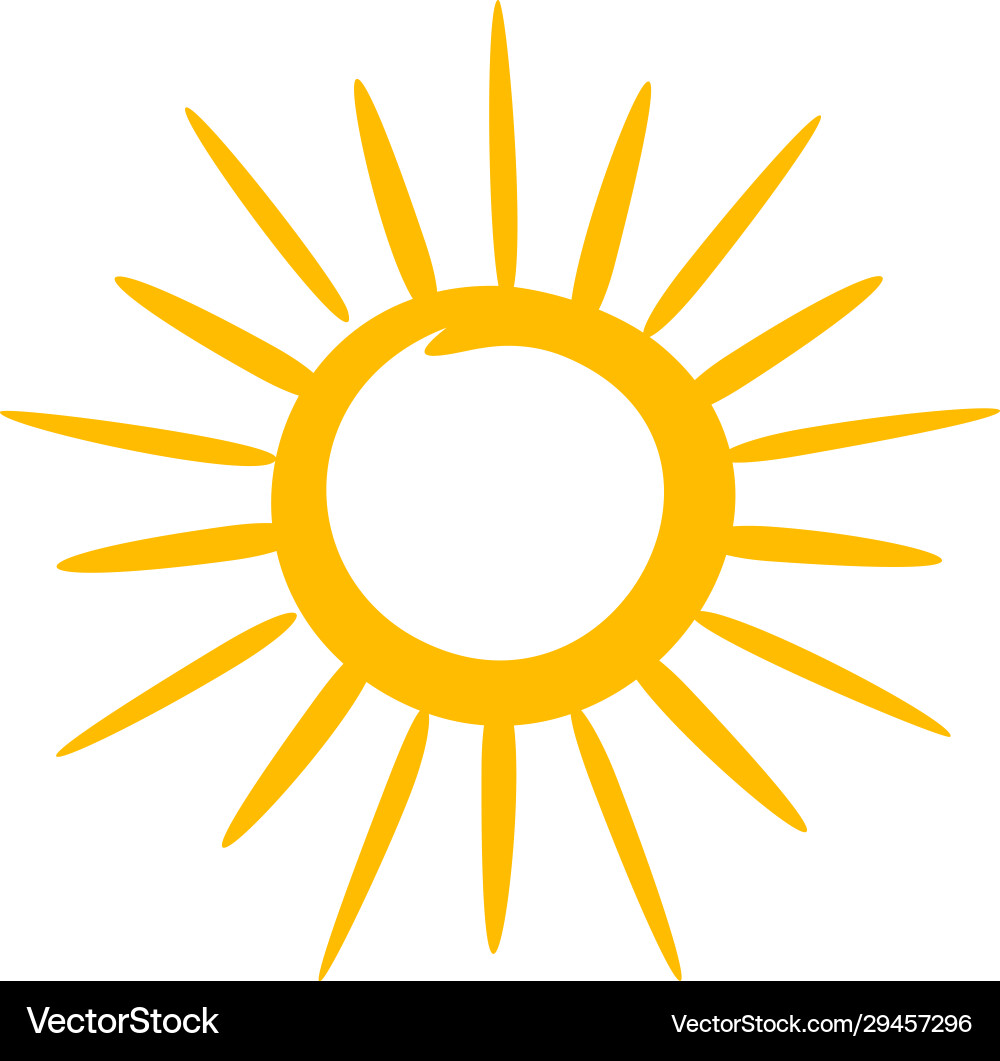 Sun icon hot weather and warm symbol Royalty Free Vector