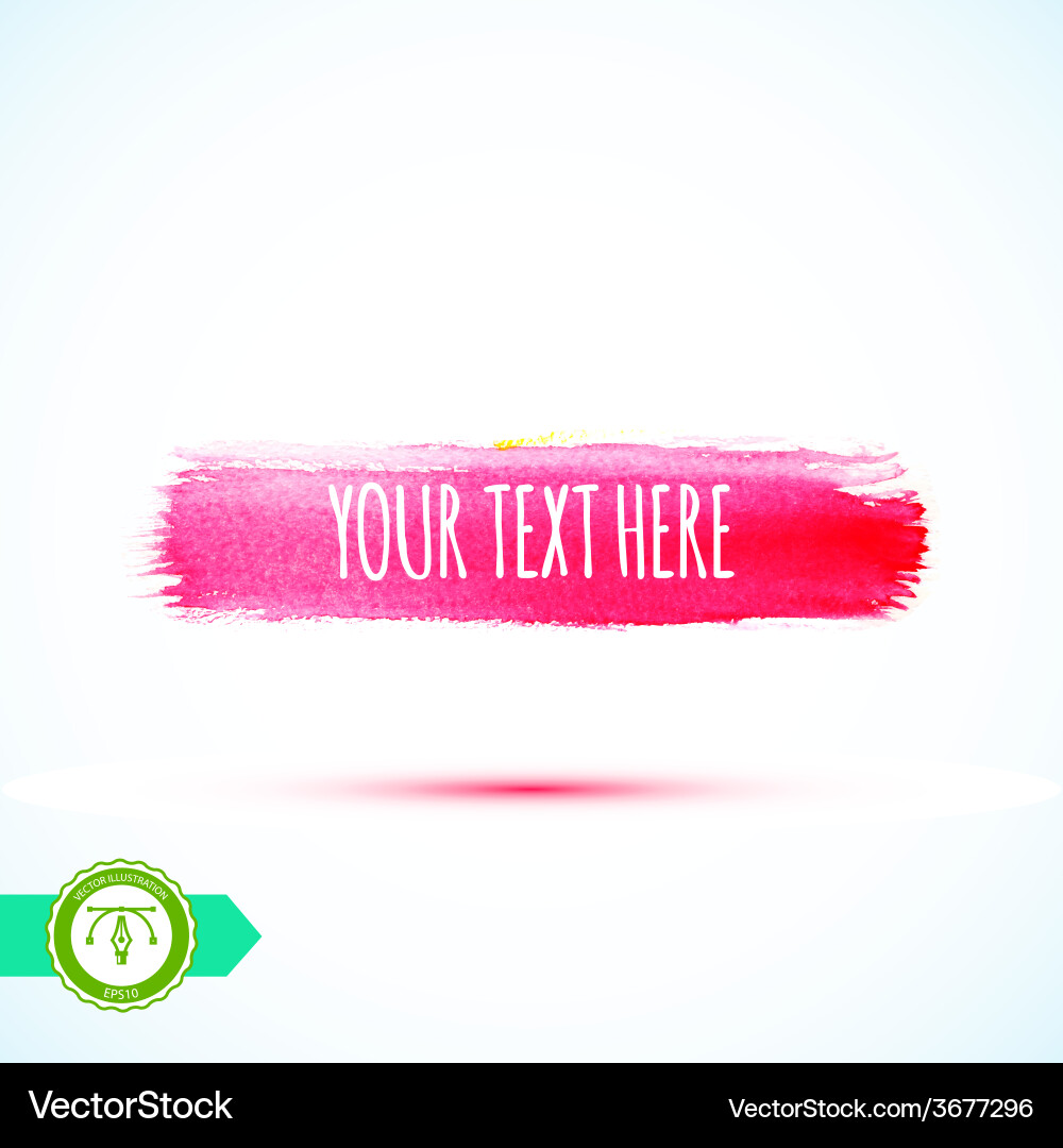 Watercolor paintbrush mark banner Royalty Free Vector Image