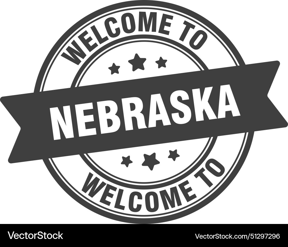 Welcome to nebraska stamp round sign Royalty Free Vector