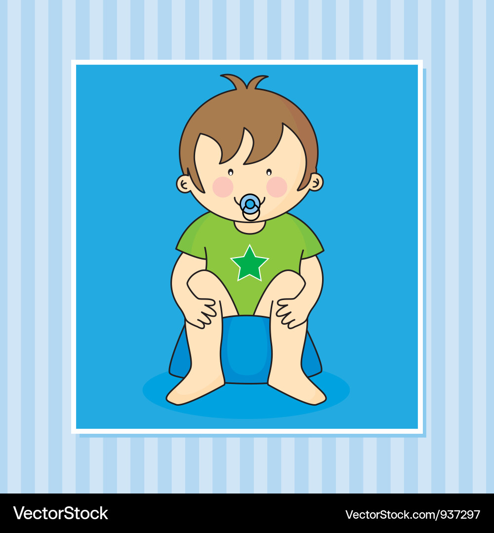 Baby Boy Using Potty Royalty Free Vector Image