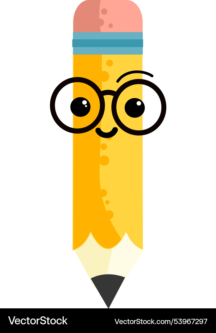 Cute pencil Royalty Free Vector Image - VectorStock