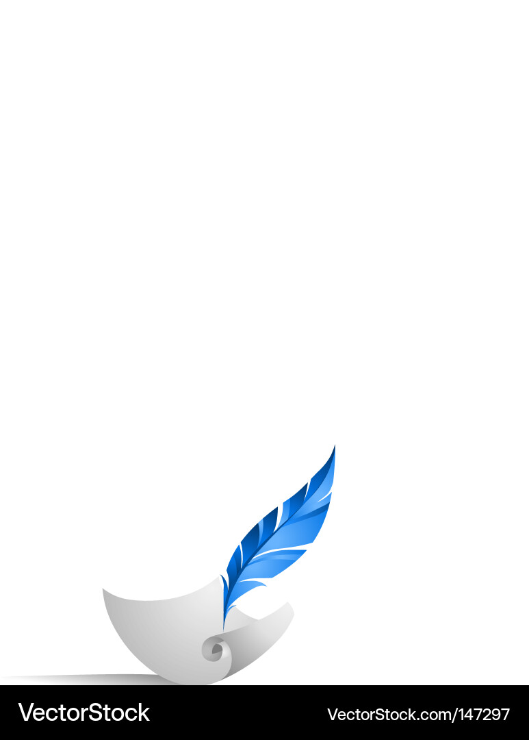 Feather and paper Royalty Free Vector Image - VectorStock