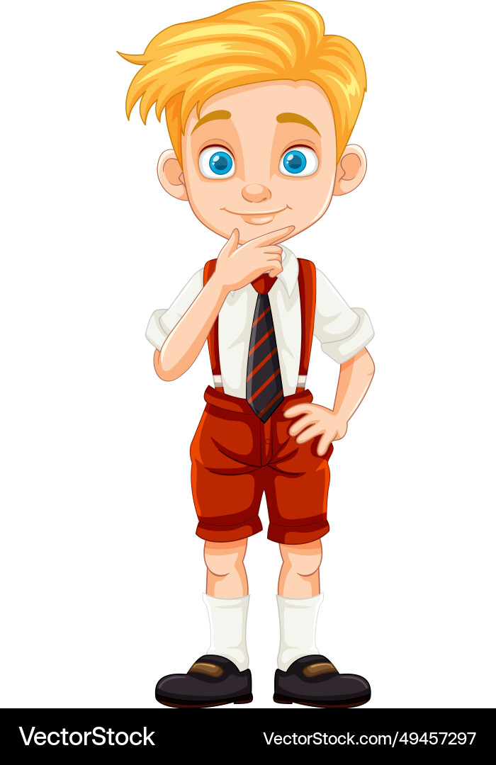 Handsome boy in uniform cartoon character Vector Image