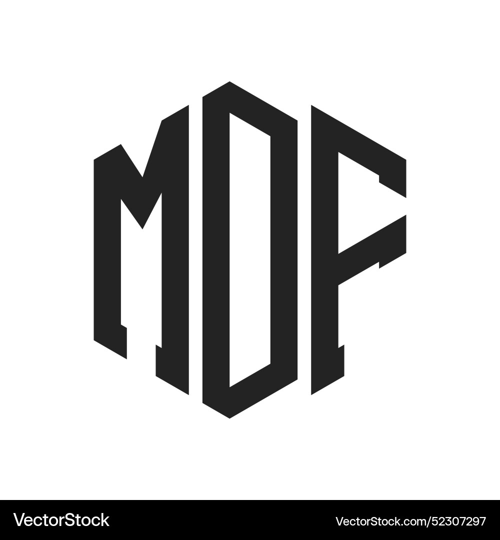 Mdf logo design initial letter monogram Royalty Free Vector