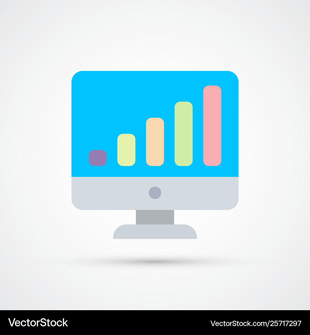 Monitor Graph trendy Symbol bunt Lizenzfreies Vektorbild