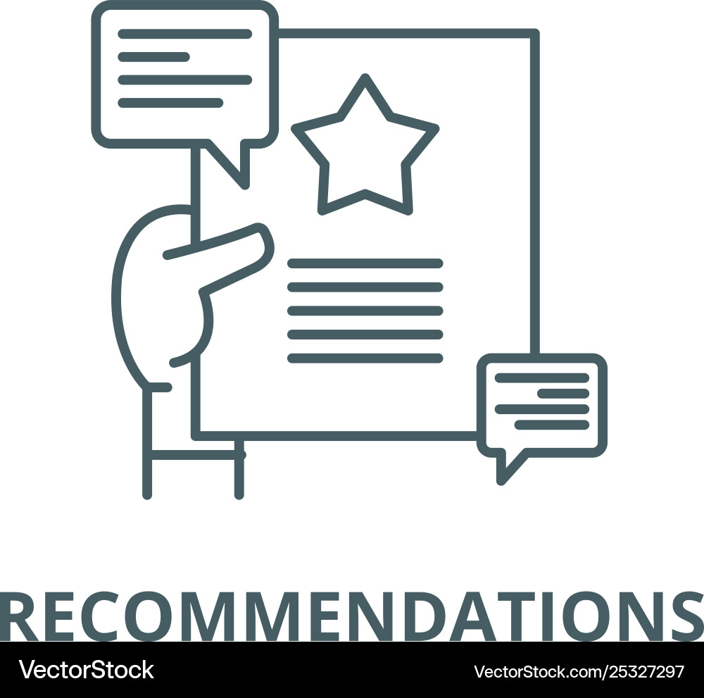 Recommendations line icon linear concept Vector Image
