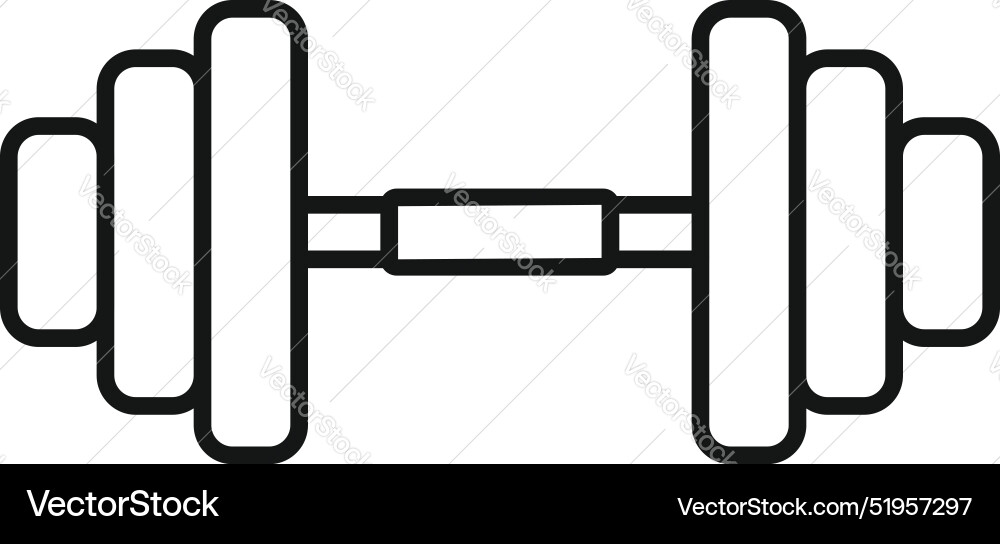 Simple line drawing representing a dumbbell for Vector Image