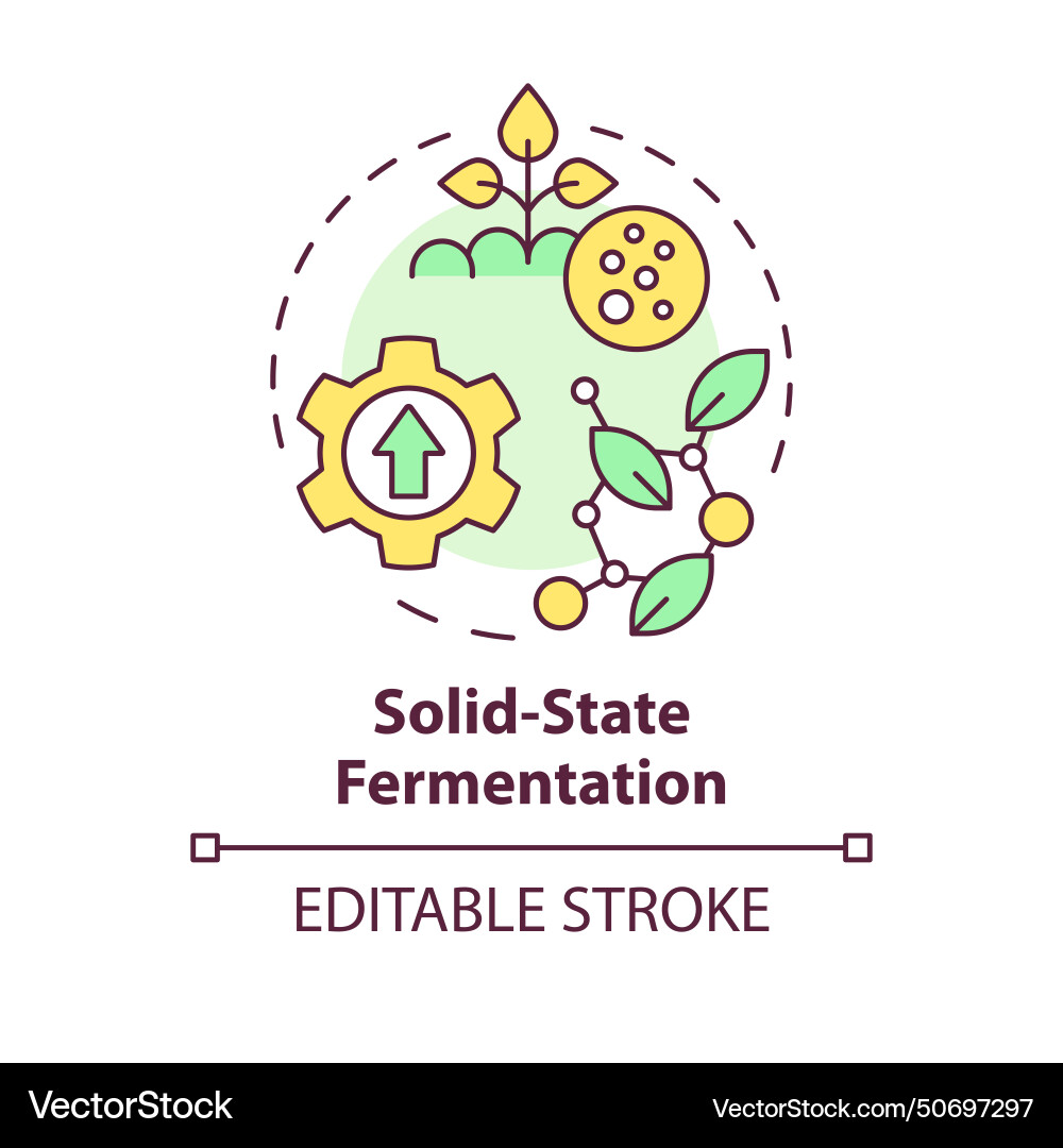 Solid-state fermentation multi color concept icon Vector Image