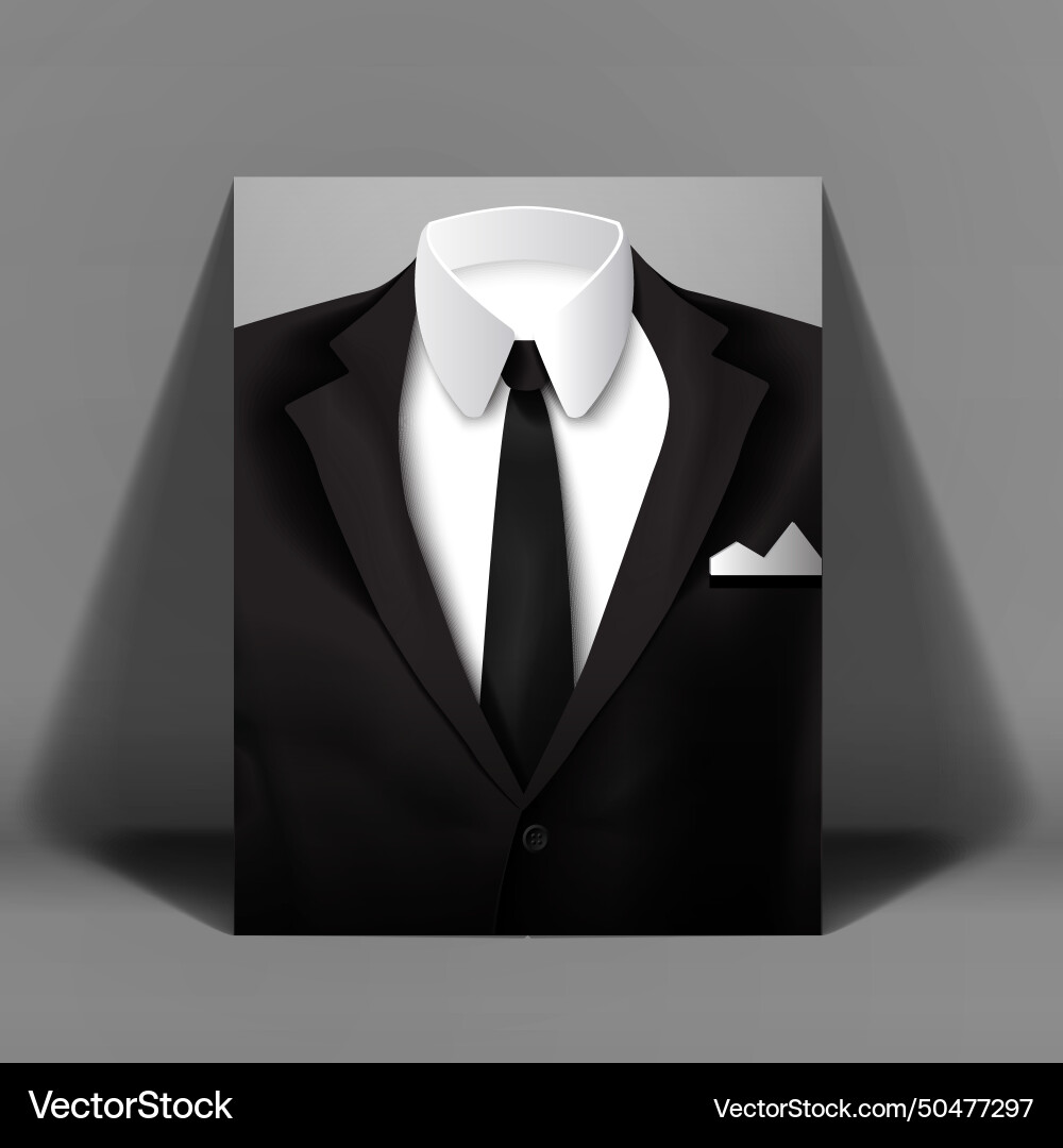 Stylish mens suit poster Royalty Free Vector Image