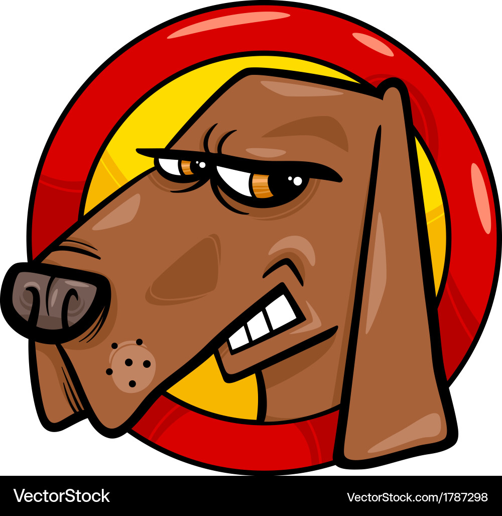 Bad dog sign cartoon Royalty Free Vector Image